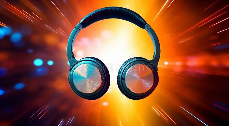 Headphones on a Colored Background, Headphones on Background ...