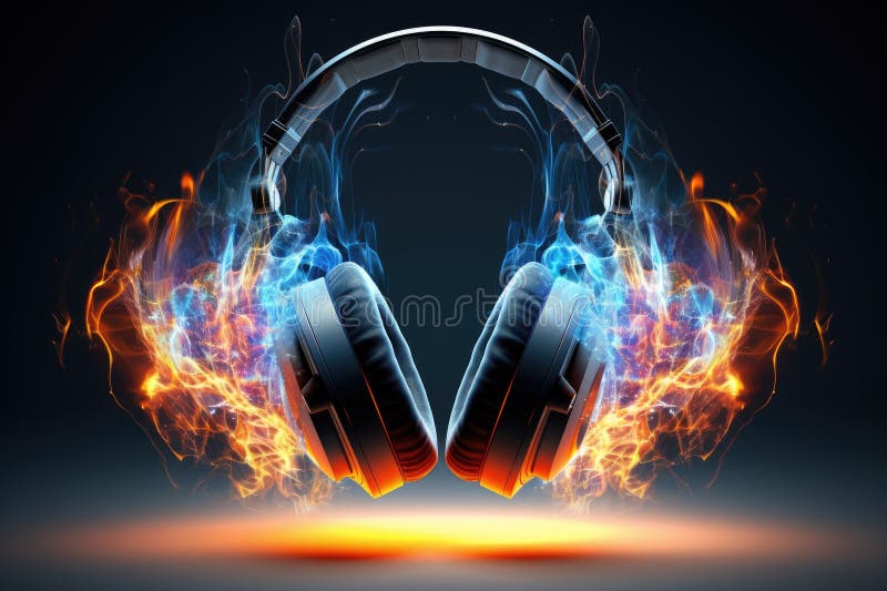 Headphones and Colourful Sound Waves Stock Illustration - Illustration ...