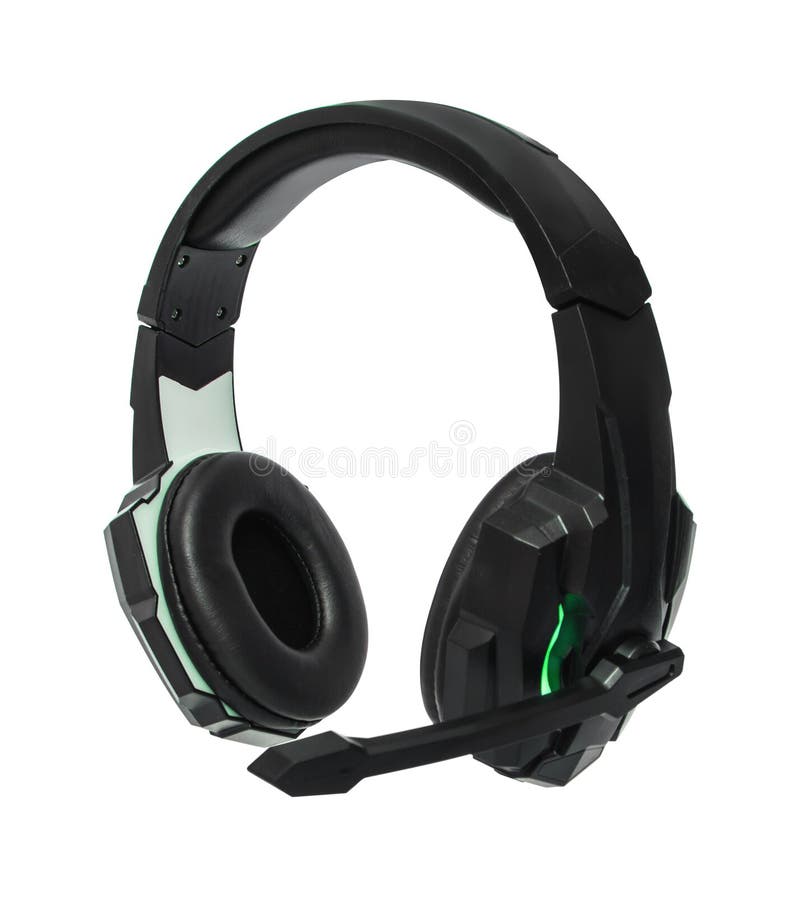 Headphones for a Computer, Headset, Isolated on a White Background ...