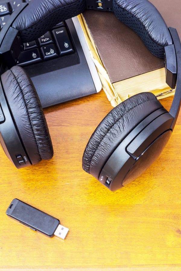 Headphones and Computer Keyboard Stock Image - Image of imagery ...