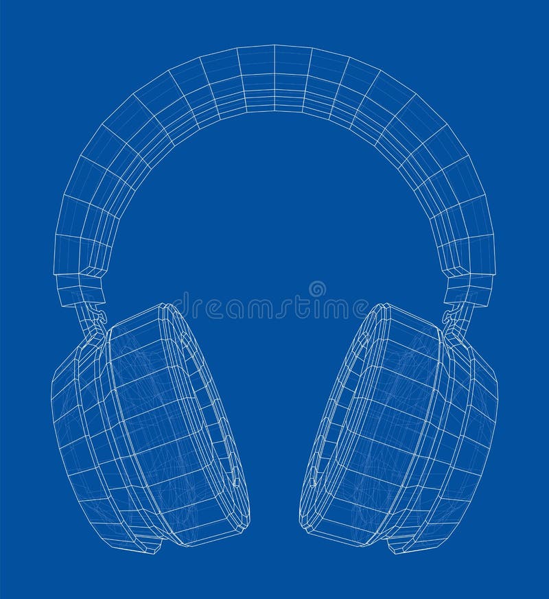 Headphones Concept Outline. Vector Stock Vector - Illustration of ...
