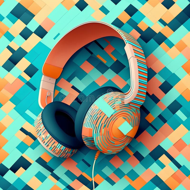 Headphones in the Form of a Geometric Pattern. Vector Illustration ...
