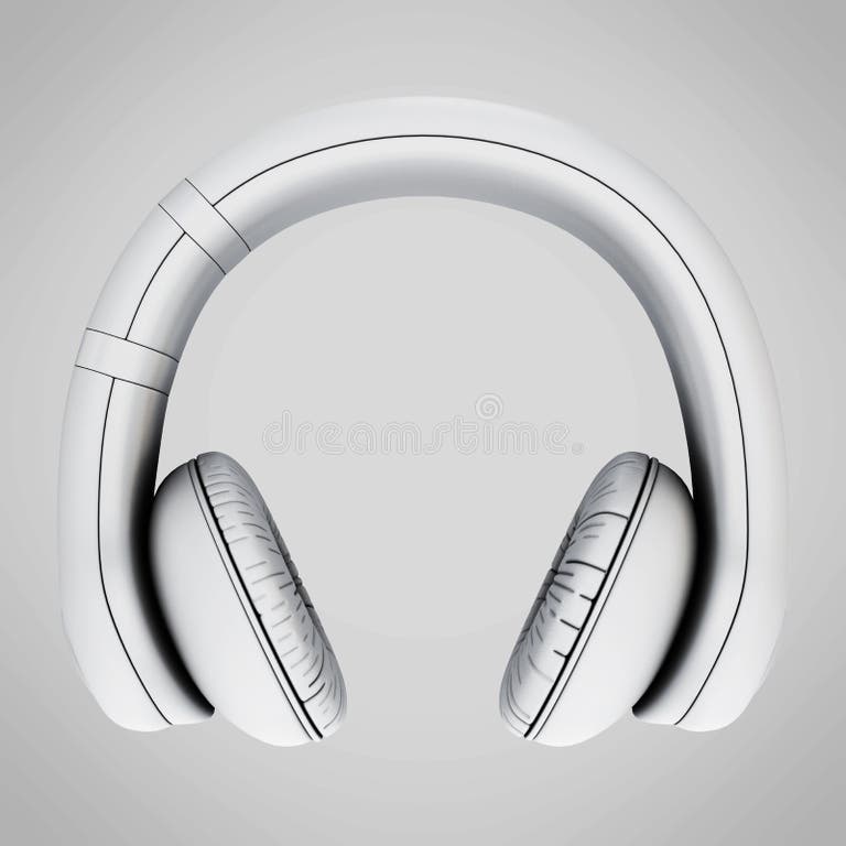 Headphones Front View Icon. 3d. Stock Illustration - Illustration of ...