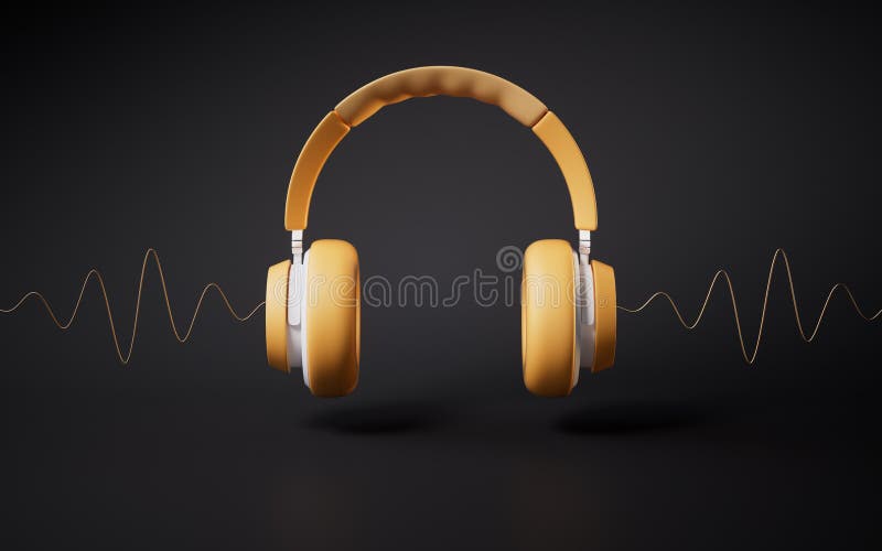 Headphones Gaming Headset, 3d Rendering. Listening Audio Electronic ...