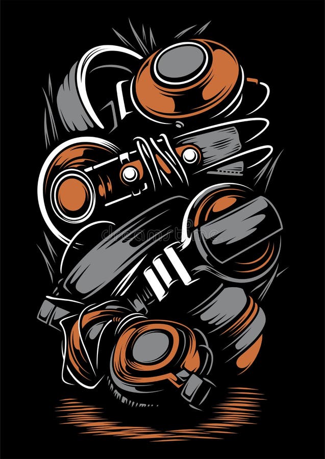 Headphones stock illustration. Illustration of nature - 247024727