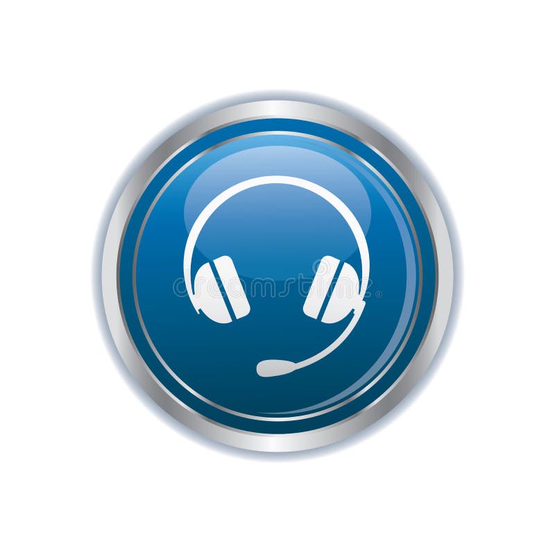 Headphones Icon on the Button Stock Vector - Illustration of graphic ...