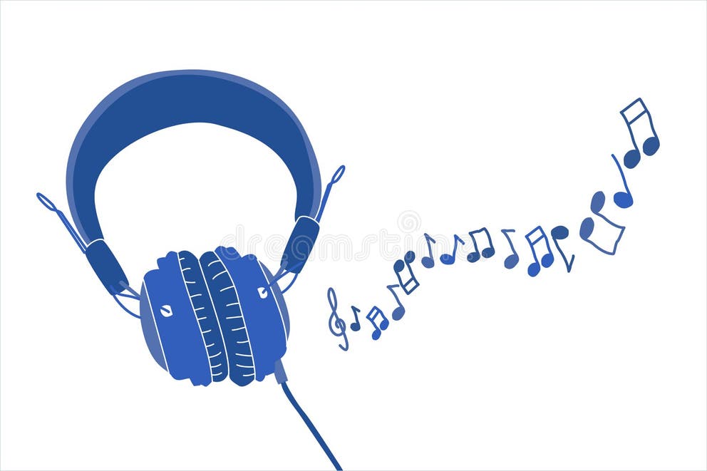 Headphones and notes stock vector. Illustration of earphone - 44317147