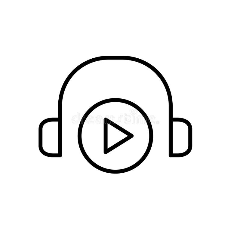 Headphones and Play Button. Audio Playback Control. Pixel Perfect ...