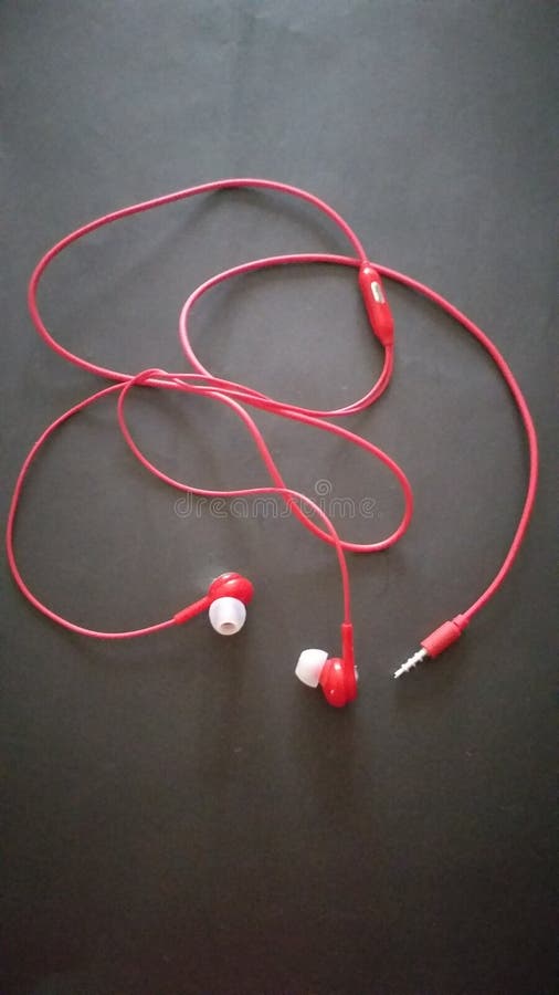 Headphones with Red Microphone! Stock Photo - Image of iron, hand ...