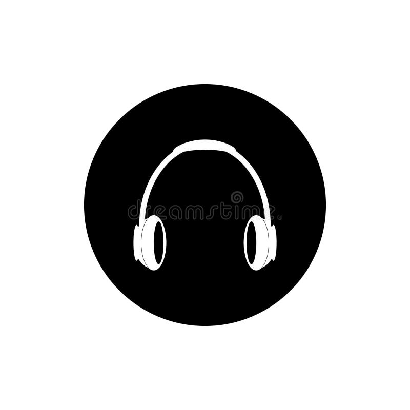 Headphones Round Icon Vector Stock Vector - Illustration of symbol ...