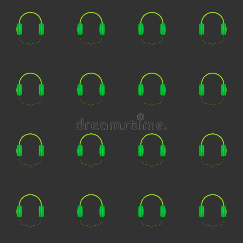 Headphones Seamless Pattern Stock Vector - Illustration of background ...