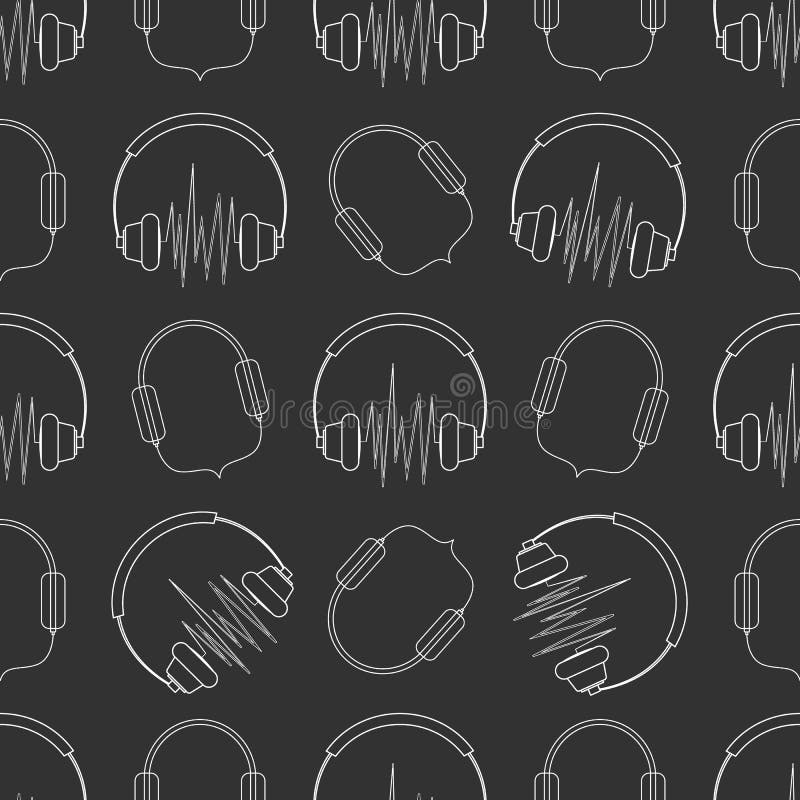 Headphones Seamless Pattern Stock Vector - Illustration of wallpaper ...