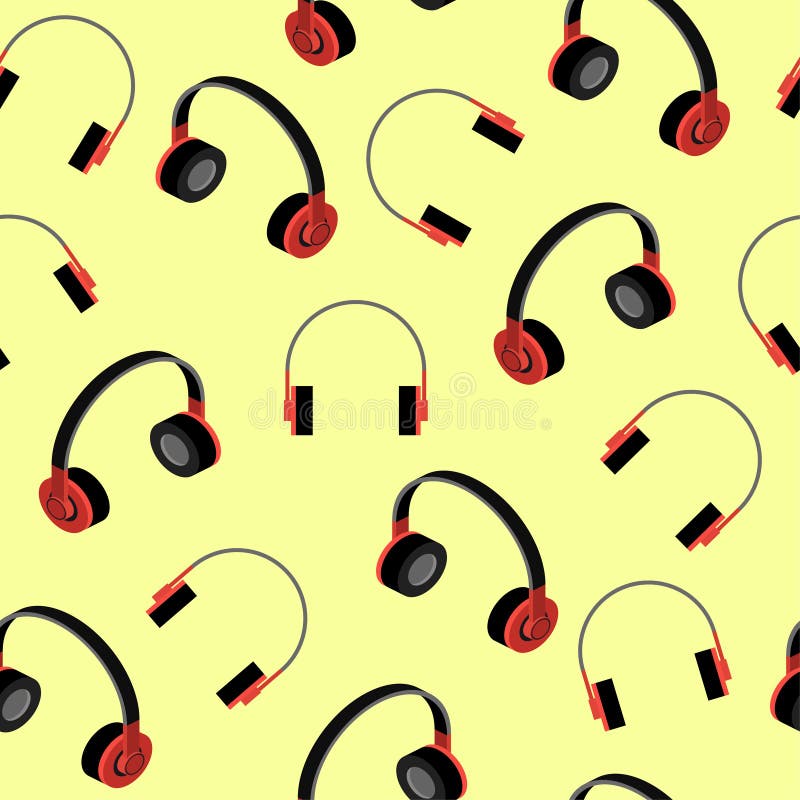 Headphones Seamless Pattern Stock Illustration - Illustration of ...