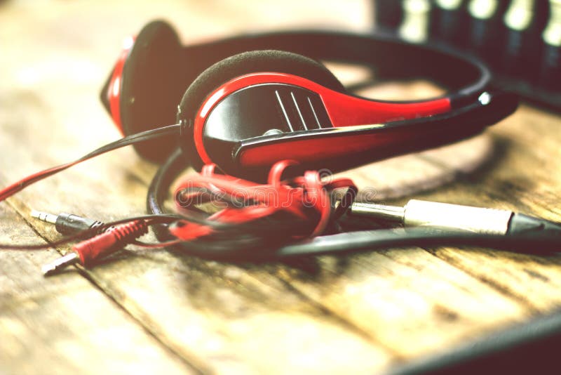 Headphones Sound Check. stock image. Image of equipment - 138268301