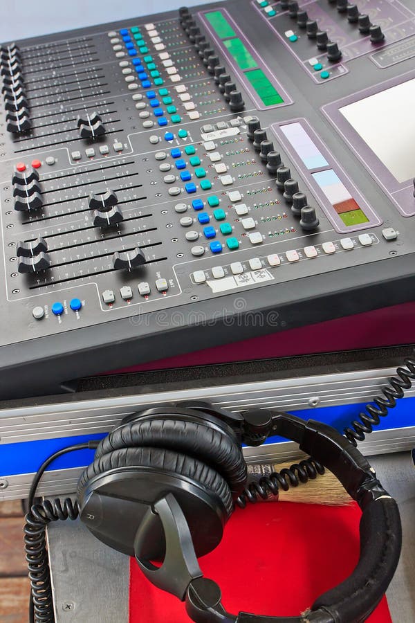 Headphones and Sound Controller Stock Photo - Image of control, signal ...