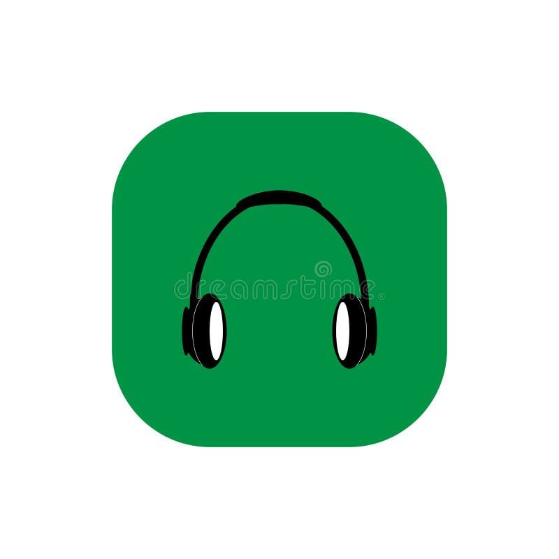 Headphones Square Flat Icon Vector Stock Vector - Illustration of music ...