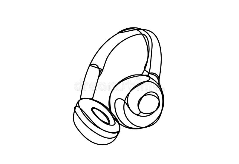 Headphones Line Drawing Stock Illustrations – 3,194 Headphones Line ...