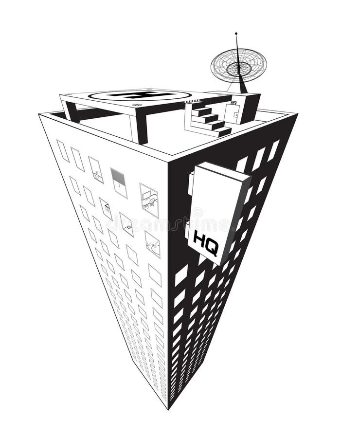 Headquarter HQ Building Isometric Illustration Stock Vector ...