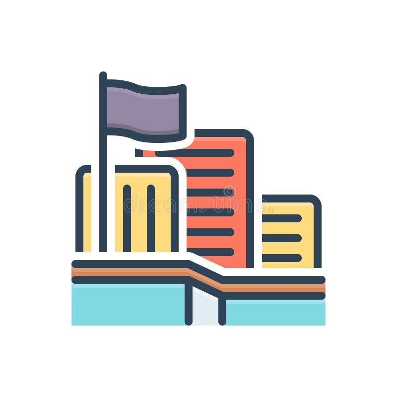 Color Illustration Icon for Headquarters, Command Post and Office Stock ...