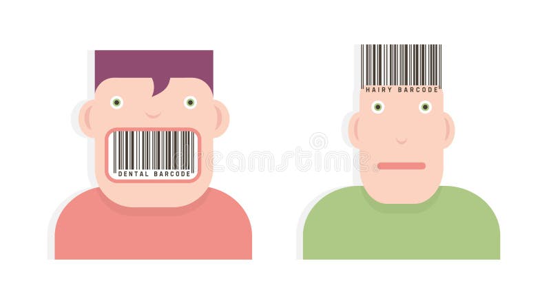 Heads with barcodes stock vector. Illustration of person - 57232090