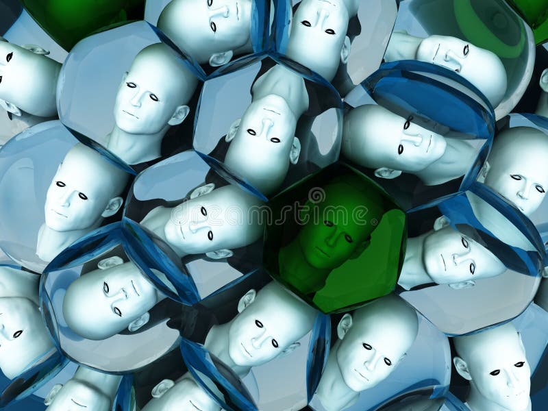 Heads in Cells stock illustration. Illustration of identical - 11706860