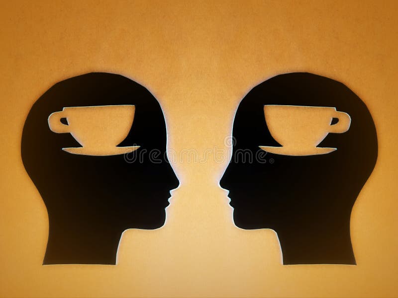 Heads with Cups. Paper Cutting Stock Photo - Image of faces, face: 40973764