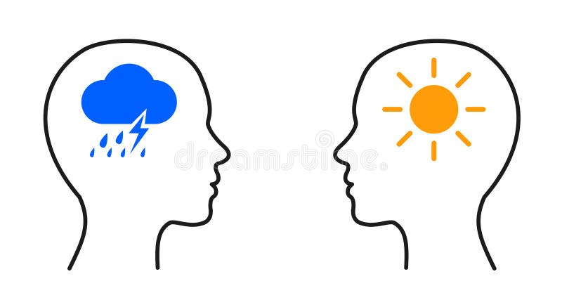Heads with Negative and Positive Emotions Symbols Stock Vector ... Heads with Negative and Positive Emotions Symbols Stock Vector ...