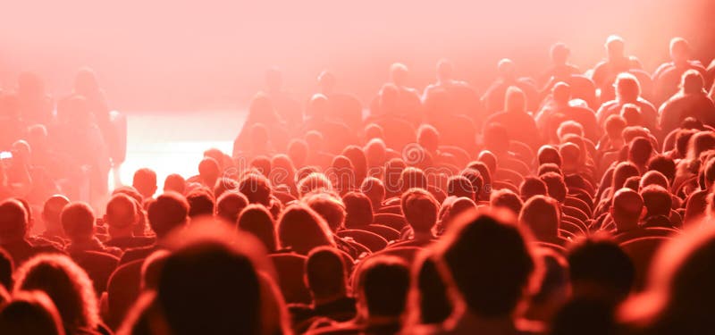 Heads of People during Live Concert and Red Lights Stock Photo - Image ...