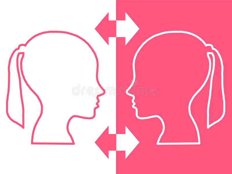 Heads of Two People, Abstract Brain for Concept Change Stock ...