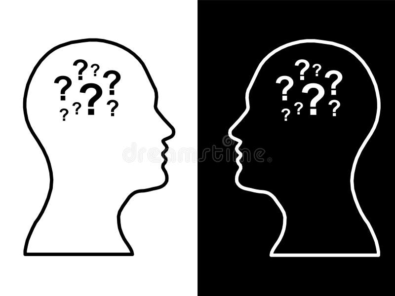 Heads of Two People, Abstract Brain for Concept Question Stock ...