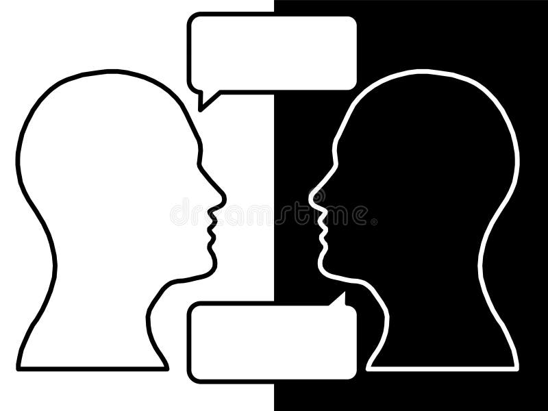 Heads of Two People, Brainstorming Concept for Question, Stock ...