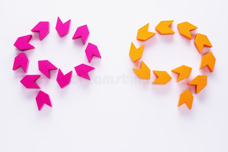 Heads of Two People with Colourful Shapes of Abstract Brain for Concept ...