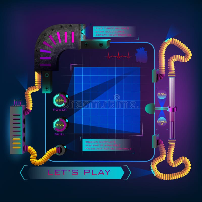 Heads-Up Display. Technology Interface. HUD Futuristic Game Stock ...