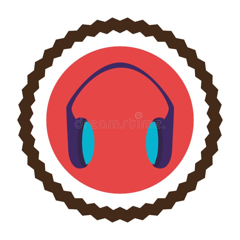 Headset audio device icon stock vector. Illustration of entertainment ...