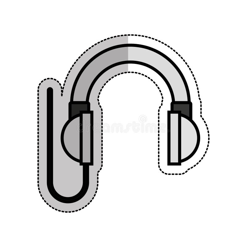 Headset Audio Device Isolated Icon Stock Illustration - Illustration of ...