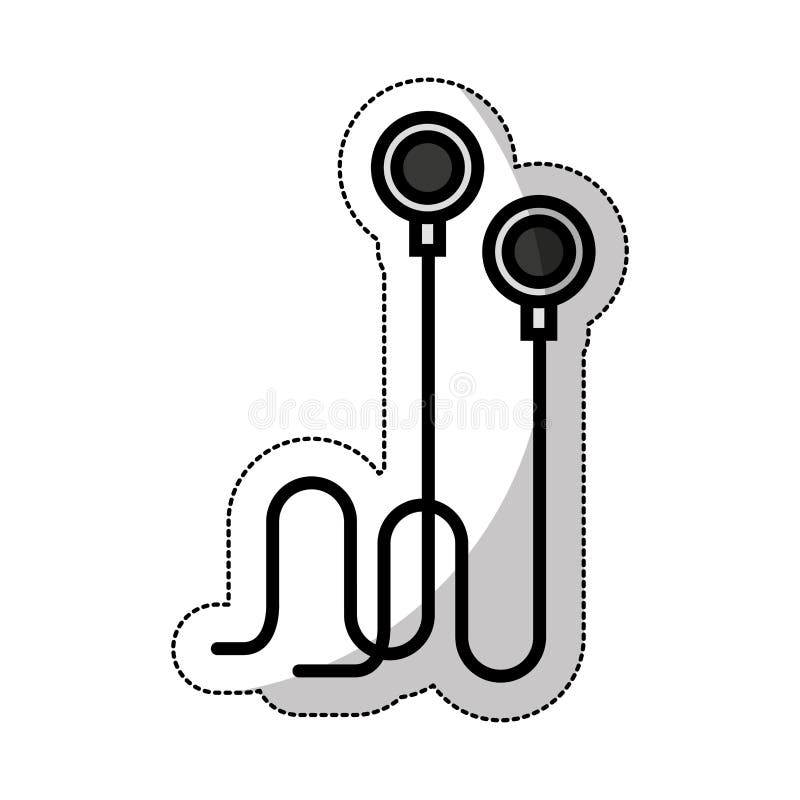 Headset Audio Device Isolated Icon Stock Illustration - Illustration of ...