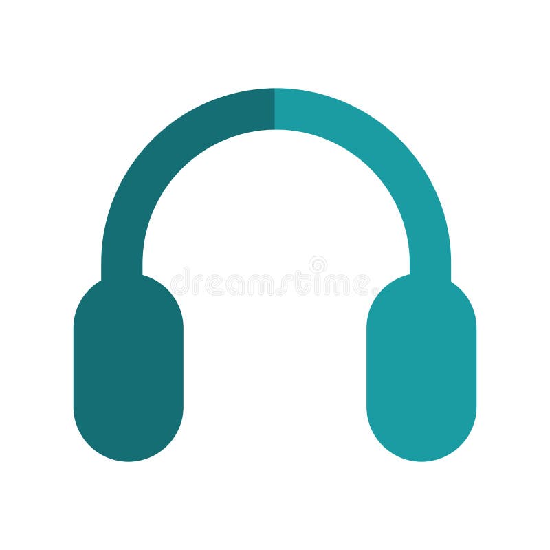 Headset Audio Device Isolated Icon Stock Illustration - Illustration of ...