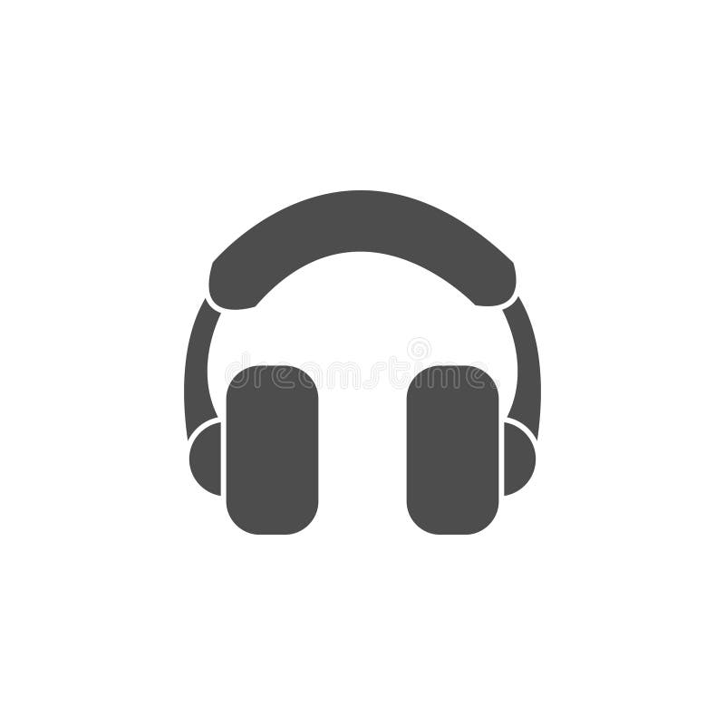 Headset Solid Style Icon Vector Illustration. Headphones Sign Symbol ...