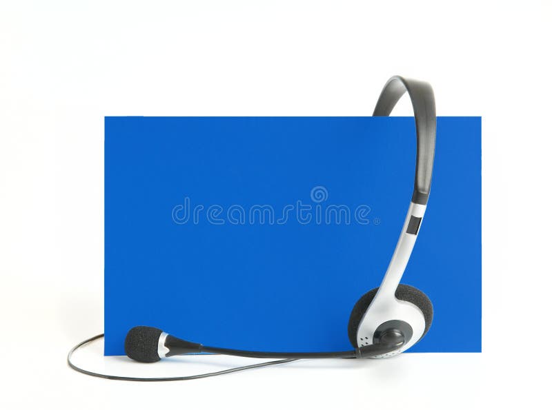 Headset on blue stock image. Image of audio, sound, headset - 18017865