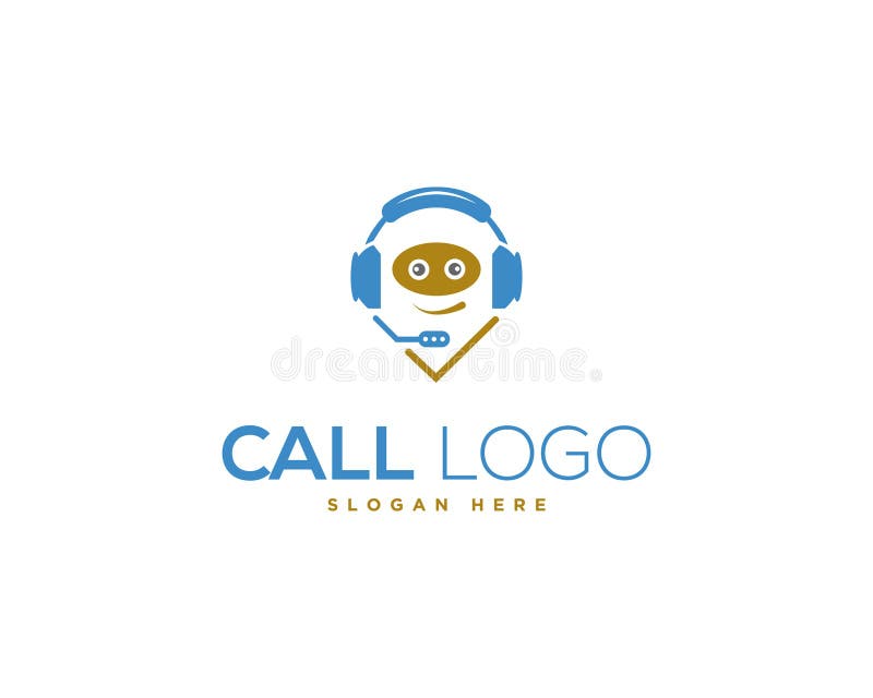 Headset and Call Support Service with Location Symbol Logo Design ...