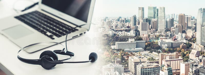 Headset and Customer Support Equipment at Call Center Ready for ...