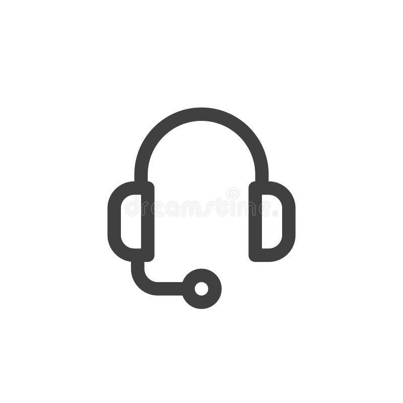 Wireless Headset Line Icon. Stock Vector - Illustration of symbol ...