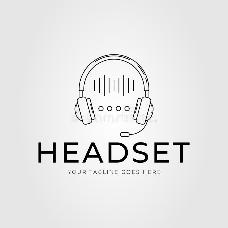 Headset or Earphone or Listening Device Logo Vector Illustration Design ...