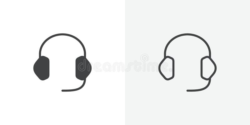 Headset Icon Flat and Simple Set Design Stock Vector - Illustration of ...