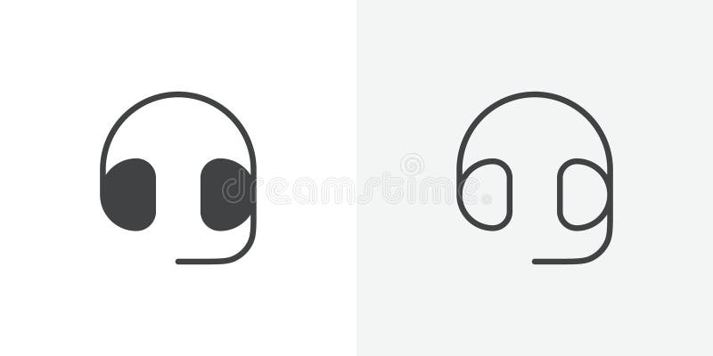 Headset Icon Flat and Simple Set Design Stock Vector - Illustration of ...