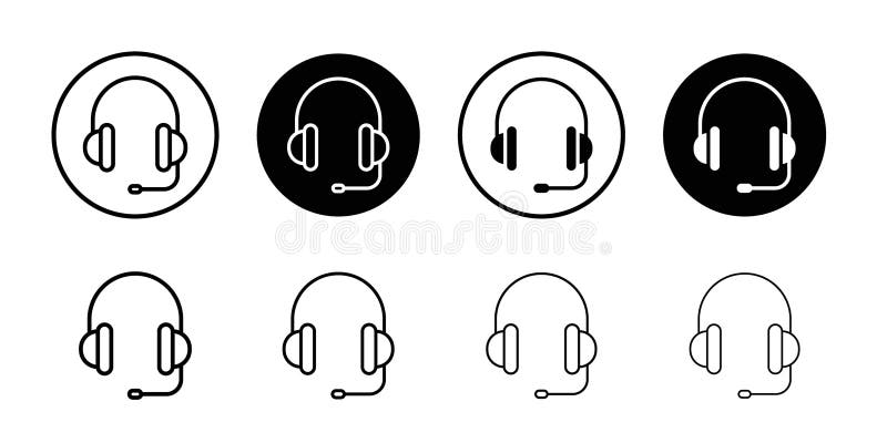 Headset Icon Linear Logo Isolated Stock Vector - Illustration of music ...