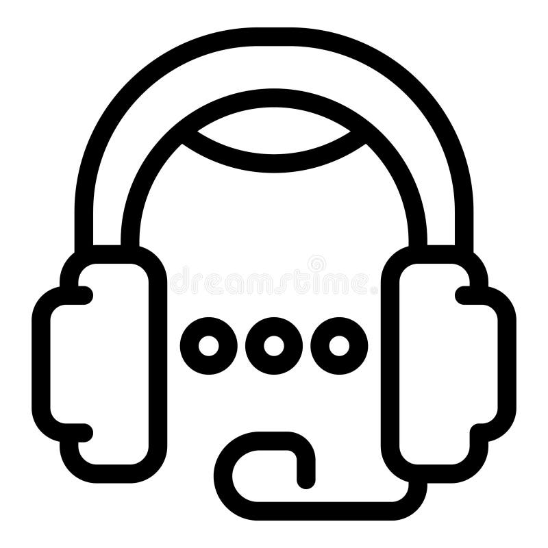 Headset Icon Representing Online Support and Communication Stock Vector ...