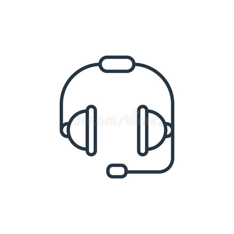 Headset Icon Vector from E Commerce Concept. Thin Line Illustration of ...
