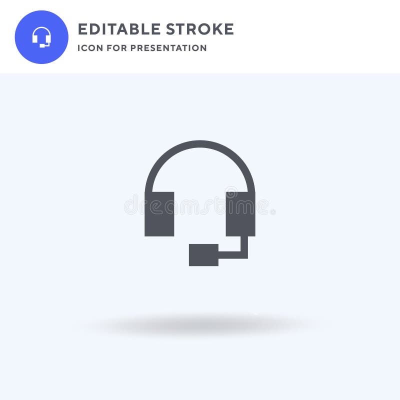 Headset Icon Vector, Filled Flat Sign, Solid Pictogram Isolated on ...