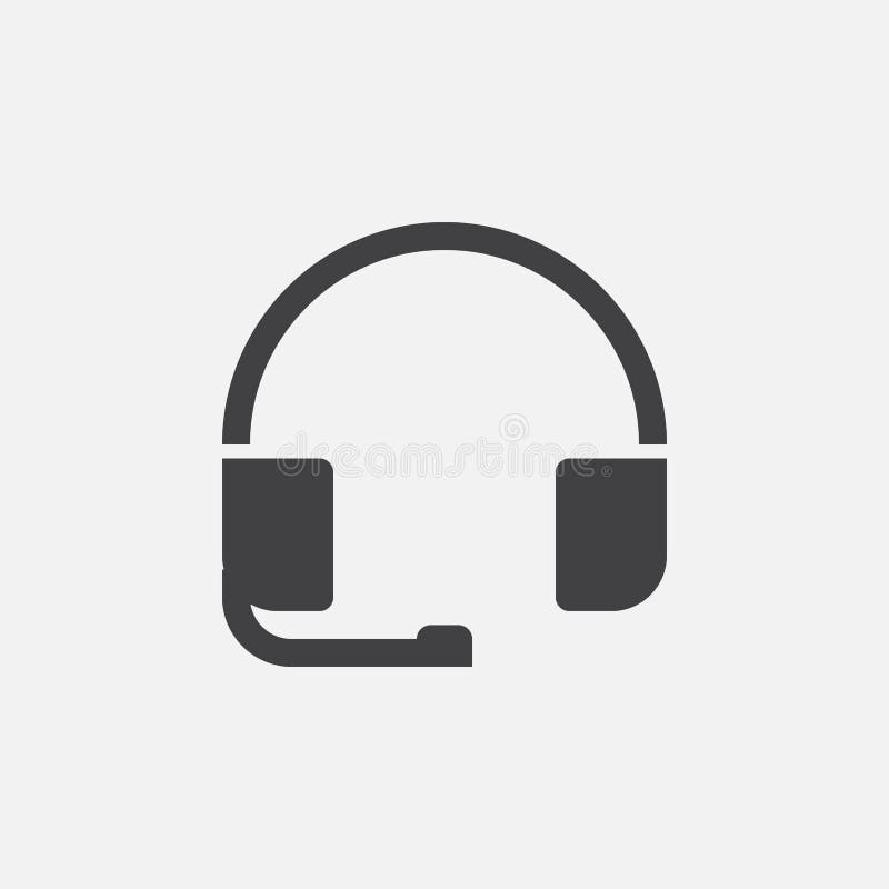 Headset Icon, Vector Logo, Linear Pictogram Isolated on White, Pixel ...